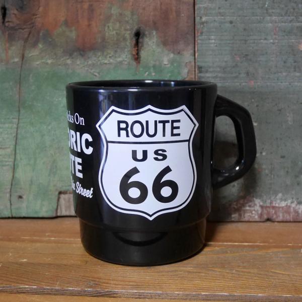 ミルキーガラスのような透明感のあるアンティークグラス風のプラスティック製スタッキングマグカップです。割れにくく、お子様が使用しても安心です。デザインもカッコイイプラカップ。アメリカを代表する国道ルート66のスタッキングマグカップです。サイズ...