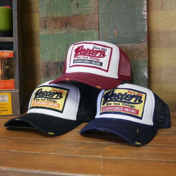 夏はもちろんオールシーズンでも活躍してくれる、アメカジテイストあふれるデザインのメッシュキャップです。ヴィンテージ加工を施しているので、デニム・カットソー・スニーカーに合わせやすいデザインです。男女問わずお使いいただけます。サイズ：高さ12...