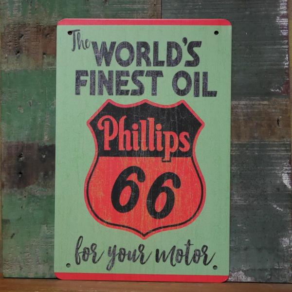 アメリカンデザインで人気の高いPHILLIPS66のビンテージ風サインボードです。レトロなお部屋・ガレージ・お店・カフェ・店舗などのイメージ作りにおすすめのアイテムです。アンティーク風な仕上げで男前系などのリメイク家具やリメイク雑貨とも相性...
