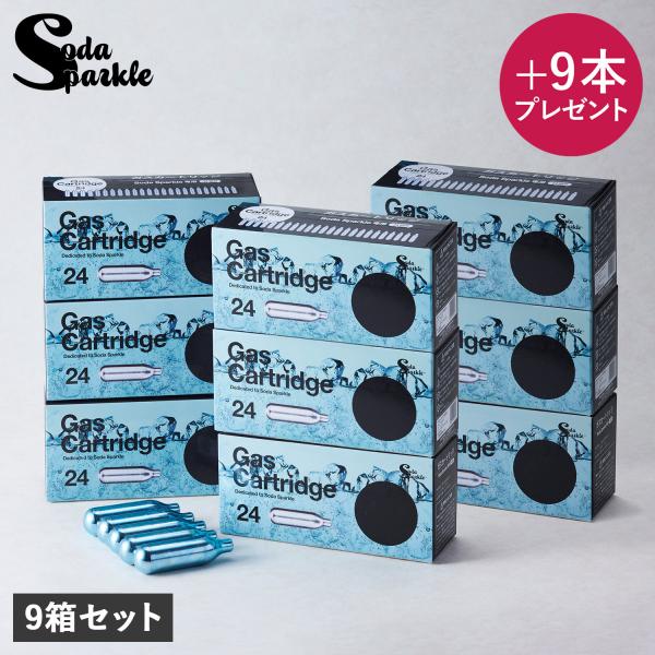 世界中で大人気の炭酸水メーカー「ソーダスパークル」の専用ガスカートリッジの9箱セットです。ノベルティが付くのでさらにお得。使用前のガスカートリッジは、液化炭酸ガス(二酸化炭素を液体化したもの)が入っています。液化炭酸ガスは不燃性ガスなので安...
