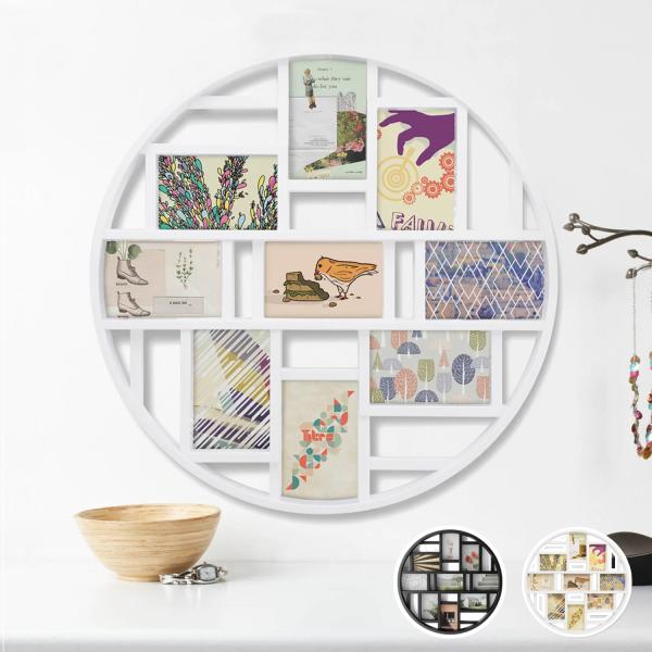 【ダストボックスやキッチングッズ、ミラーなどを取り扱うカナダトロント生まれのデザインブランド umbra】月をイメージした壁掛けのフォトフレーム。インパクトのある大きなフォトフレームフレームでKGサイズの写真9枚を飾る事ができます。これ一つ...