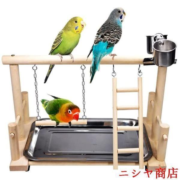 【安全材料】こちらのインコスタンドは全部手作りで作られています。天然木の原料は有害物質を含まず、自然のもとの味を保っています。【デザイン】インコなど鳥に適用する二層スタンドです。オウムに十分な空間を持たせて、自由に活動することができ、彼たち...