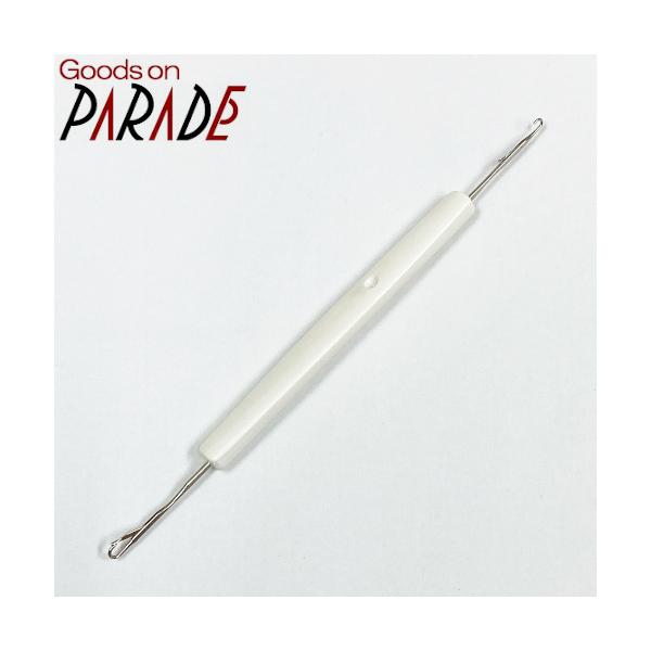 ６．５ピッチ編み機用のタッピです。反対側には４．５ピッチ用が付いています。適合機種：6.5ピッチの編機 いとぼうちえ１５０ ハンズフレンド３６０ など先端（6.5ピッチ）の内径：約3mm　外径：約4.5mm先端（4.5ピッチ）の内径：約2m...