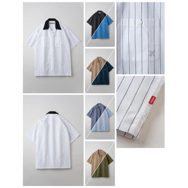 BLUCO　143-21-108　スタンダード ワークシャツカラー：ブラック/ブルー/カーキ/ネイビー/グレー ストライプ/サックス ストライプ　　　　ホワイト ストライプ/ベージュ ストライプ/オリーブ ストライプオリジナルTC生地を使用...