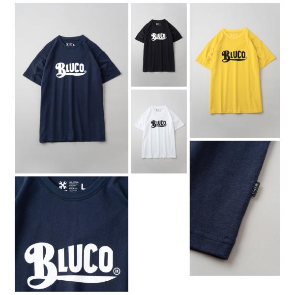 BLUCO  143-22-002　オールドロゴ　プリント Tシャツカラー：バナナ/ブラック/ネイビー/ホワイト定番のオールドロゴがデザインされ、着心地の良いコットン100%生地を使用したオリジナルボディの5.6oz Tシャツ。シンプルなが...