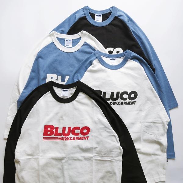 BLUCO　151-12-010　BWG　ラグラン3/4スリーブ Tシャツカラー：ブラック-スレート ブルー / スレート ブルーホワイト　　　　　ホワイト-ブラック / ホワイト-スレート ブルーオリジナル5.6oz天竺のヘビーオンスラグ...