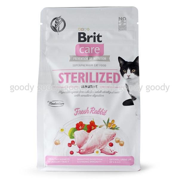 ブリット ケア キャット グレインフリー センシティブ【賞味期限】：2026年10月08日【成猫・シニア猫用 総合栄養食】新鮮なウサギ肉を使った敏感な胃腸のための成猫用グレインフリーフード。新鮮なウサギの赤身肉は、消化に優れコレステロールが...