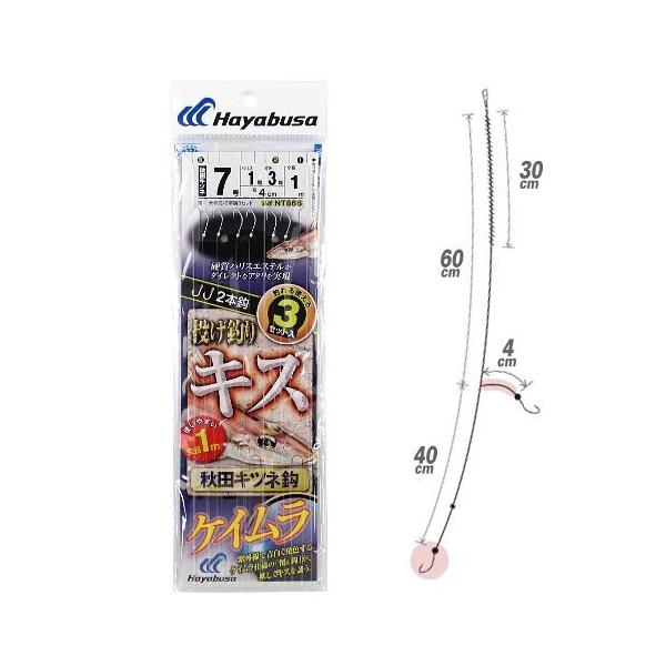 【ご購入後の当店からの連絡はご登録のメールアドレスに通知いたします。必ずご確認ください】【商品概要】鈎：7号ハリス：1号幹糸：3号手返しの良い2本鈎全長：1m釣れる使える3セット入り【商品説明】【商品詳細】ブランド：ハヤブサ(Hayabus...