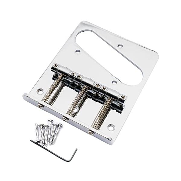 【ご購入後の当店からの連絡はご登録のメールアドレスに通知いたします。必ずご確認ください】【商品概要】テレキャスターエレキギター用弦ピッチ10.8mm, 3WAY サドル：亜鉛合金材質：亜鉛合金; 色：クロームストリングススルーボディ、ビス/...