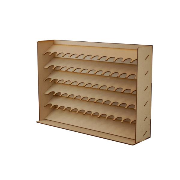 【ご購入後の当店からの連絡はご登録のメールアドレスに通知いたします。必ずご確認ください】【商品概要】組立式模型用塗料棚完成サイズ:W410×D100×H28720mlドロッパーボトル (AK水性アクリル・F社水性アクリル):63本収納可能【...