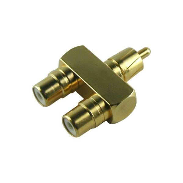 【ご購入後の当店からの連絡はご登録のメールアドレスに通知いたします。必ずご確認ください】【商品概要】2本のRCAケーブルに分岐するアダプターです。サイズ：全長約4cm×全幅2.8cm×厚1cm　重量：約20g　パッケージ：クリスタルパック　...