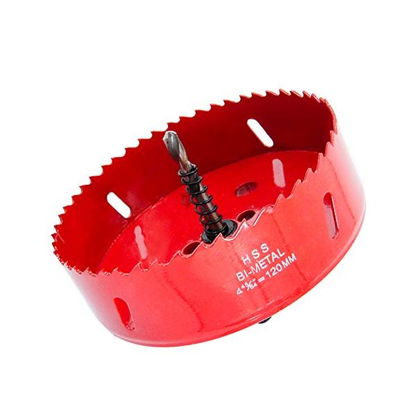 【ご購入後の当店からの連絡はご登録のメールアドレスに通知いたします。必ずご確認ください】【商品概要】【サイズ】ホールソー 全長83mm、切削直径120mm ホールソー、刃厚1.2mm、軸径10mm、センタードリル径6mm。【材質】バイメタル...