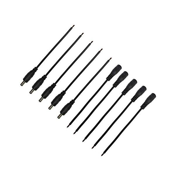 【ご購入後の当店からの連絡はご登録のメールアドレスに通知いたします。必ずご確認ください】【商品概要】コネクタ直径：内側2.1mm “+”；外側：5.5mm “-”。材質：プラスチック、銅。電圧：5-24V。銅線：22AWG。数量：5メス +...