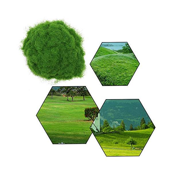 【ご購入後の当店からの連絡はご登録のメールアドレスに通知いたします。必ずご確認ください】【商品概要】5mm 人工芝生パウダー モデル草色：緑 。パッケージに含まれるもの: 50g 5mm 人工芝生パウダー モデル草。アプリケーション：サンド...