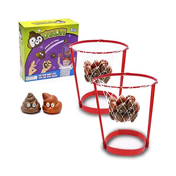 【ご購入後の当店からの連絡はご登録のメールアドレスに通知いたします。必ずご確認ください】【商品概要】【おもしろグッズ】子供から大人まで遊べるバスケ型おもちゃ！頭に付けたバスケットリングにうんちのボールをなげて入れるだけの簡単な玩具です。とて...