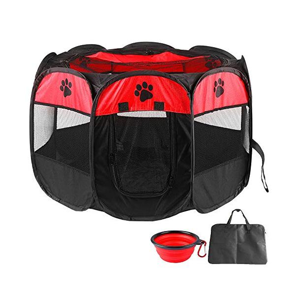 【ご購入後の当店からの連絡はご登録のメールアドレスに通知いたします。必ずご確認ください】【商品概要】パッケージ内容：ペット用ケージ本体ｘ1　収納バッグｘ1 折りたたみ給食器ｘ1。材質：防水600Dオクスフォード＋メッシュ。サイズ：S:32*...