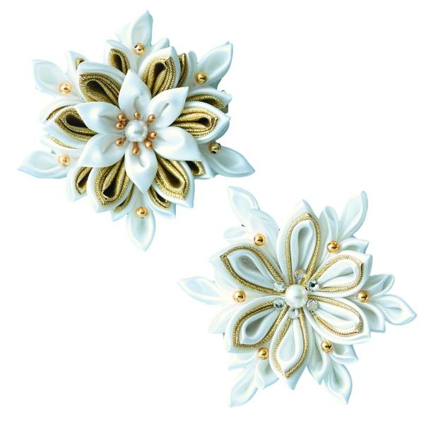 【ご購入後の当店からの連絡はご登録のメールアドレスに通知いたします。必ずご確認ください】【商品概要】1キットで2ヶ作れます。つまみ細工用生地カット済み。サイズ約直径6.5ｃｍ（大）約直径5.5ｃｍ（小）ホビータイム約2時間〜（1ヶ）【商品説...