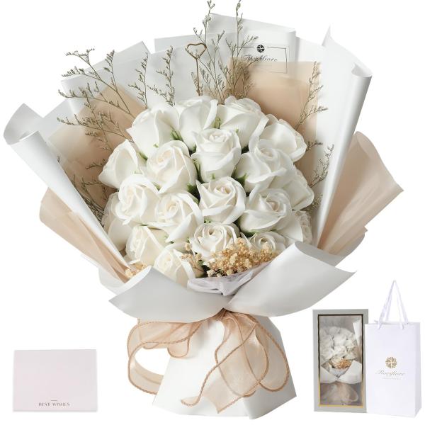 【ご購入後の当店からの連絡はご登録のメールアドレスに通知いたします。必ずご確認ください】【商品概要】(1)ソープフラワーおすすめの理由：1、手入れ不要！枯れません。2、プリザより、ボリュームたっぷり。3、鮮やかな色彩が楽しめます。4、石けん...