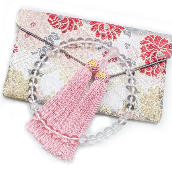 【ご購入後の当店からの連絡はご登録のメールアドレスに通知いたします。必ずご確認ください】【商品概要】【商品説明】おようこそ【商品詳細】ブランド：念珠職人堂商品種別：ホーム＆キッチン商品名：数珠 女性用 本水晶 藤雲石 正絹房 略式数珠 念数...