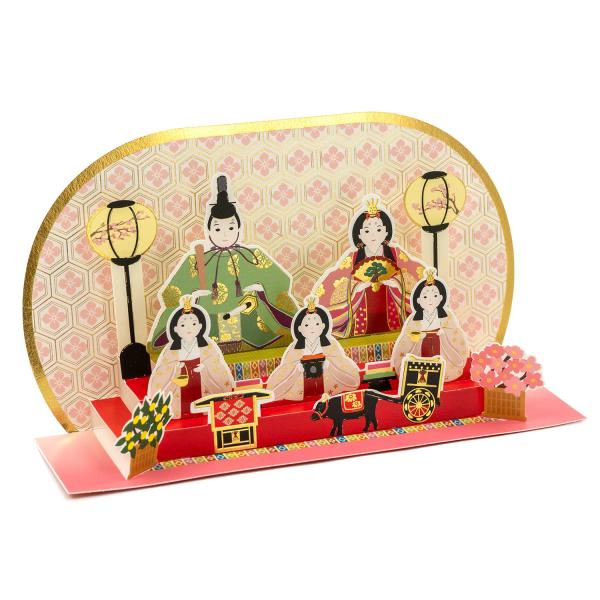 【ご購入後の当店からの連絡はご登録のメールアドレスに通知いたします。必ずご確認ください】【商品概要】定形サイズカード1枚・封筒1枚（レッド）【パッケージサイズ】 縦 約120mm x 横 約215mmコンパクトにお雛様が飾れるカードです。広...