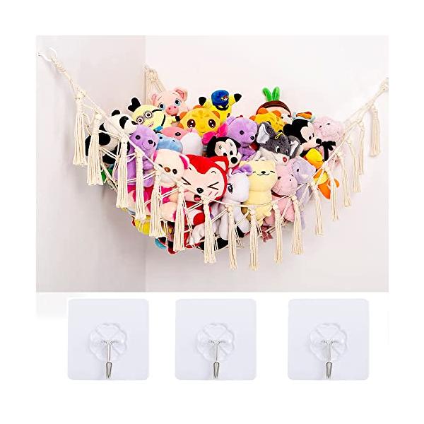 【ご購入後の当店からの連絡はご登録のメールアドレスに通知いたします。必ずご確認ください】【商品概要】【商品仕様】：サイズ：100cm*100cm*140cm。材質：コットン。パッケージ内容：収納ネット*1個*粘着フック付き *3個。【改良版...