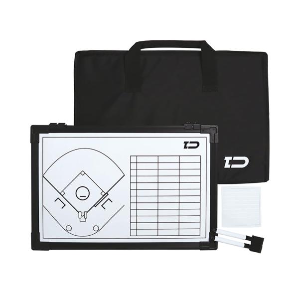 【ご購入後の当店からの連絡はご登録のメールアドレスに通知いたします。必ずご確認ください】【商品概要】野球専用の作戦ボードです。表だけでなく裏面も使用することで細かい戦術まで記入できます。プレートとマーカー２本付属しております。専用ケースに収...