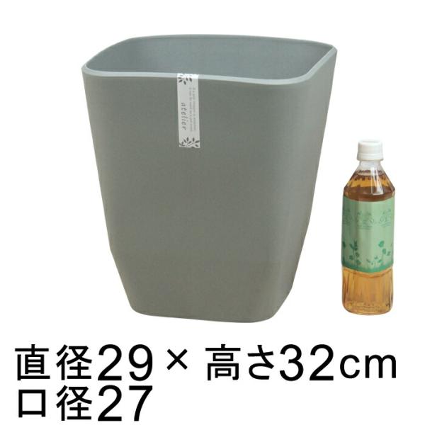 直径29cm　高さ32cm　口径27cm底直径19cm　内高さ31.5cm　内底直径18.5cm（直径は四角の1辺の長さです）重さ ： 約 0.75kg容量 ： 約 14リットル色 ： ダークグレー素材 ： ポリプロピレン底穴 ： 有（ポリ...