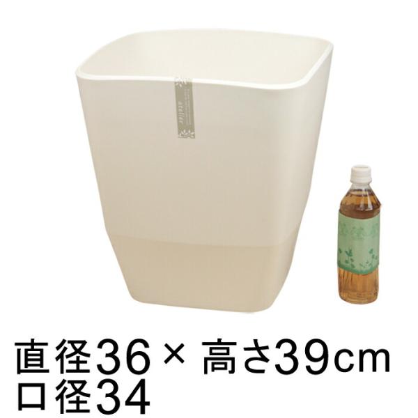 直径36cm　高さ39cm　口径34cm底直径24cm　内高さ38cm　内底直径23cm（直径は四角の1辺の長さです）重さ ： 約 1.2kg容量 ： 約 28リットル色 ： ホワイト素材 ： ポリプロピレン底穴 ： 有（ポリ栓付）直径32...