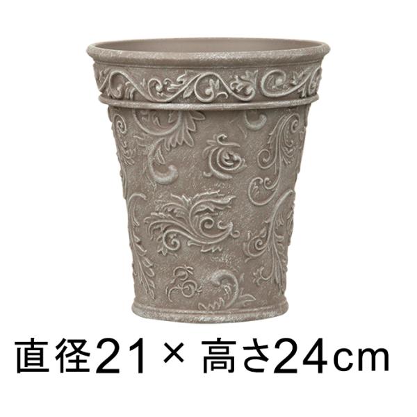 直径21.5cm　高さ24cm　口径19.5cm底直径14cm　内高さ23cm　内底直径13cm重さ ： 約 0.55kg容量 ： 約 4.5リットル 色 ： ダークブラウン系