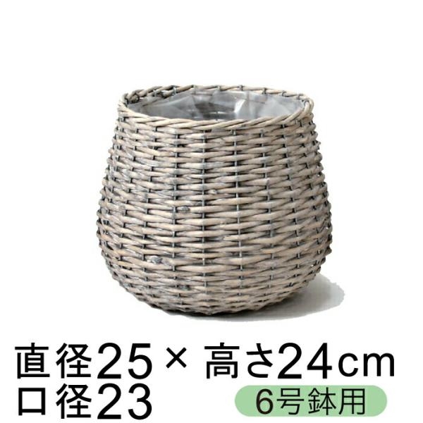 鉢カバー おしゃれ 6号鉢用 ポッコリ メタボ直径25cm　高さ24cm　口径23cm底直径19cm　内高さ22cm　内底直径19cm重さ ： 約 0.4kg内側のビニールは防水のためのものではありません穴や破れているものも通常品扱いとなり...