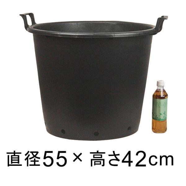 植木鉢 おしゃれ プラスチック 軽い ナーセリー 生産者向け イタリア製直径55cm（取っ手含む63cm）　高さ42cm（取っ手含む47cm）口径50cm底直径38.5cm　内高さ41cm　内底直径37.5cm重さ ： 約 2.2kg容量 ...