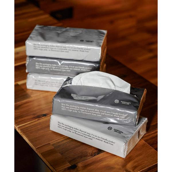 GORDON MILLER SOFT PACK TISSUE(ゴードン ミラー ソフトパックティッシュ)スリムなフィルム包装でゴミ捨てが簡単。持続可能な原料として植林木を使用した環境にやさしい商品です。バージンパルプ100％の商品で,蛍光染...