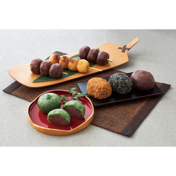 明治31年創業の魚河岸の和菓子店より。こだわりの餡と上新粉を使った茂助だんご3種と、おはぎ、草餅をセットにしました