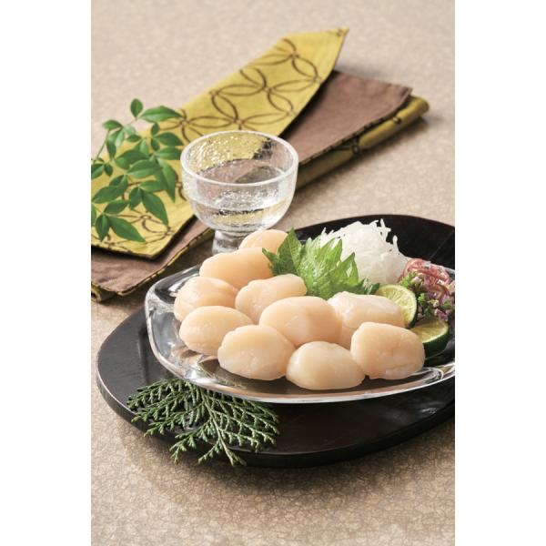 北海道産の帆立貝柱はぷりっぷりの歯ごたえと、甘くコクのある味が特長です。お刺身やさまざまな料理にお使いいただけます。