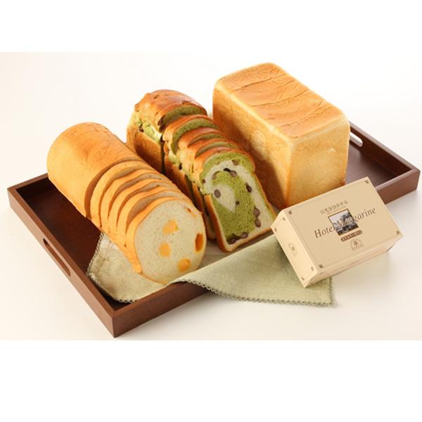 人気のブレッド（ロイヤルブレッド・チーズロード・抹茶大納言）と金谷ホテルマーガリンの詰め合わせセットです。