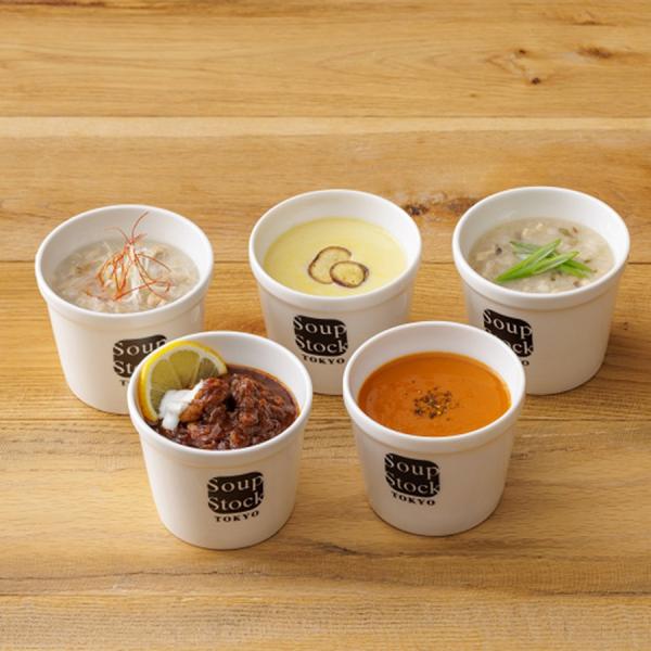 オマール海老の頭をじっくりソテーした「オマール海老のビスク」 や焼いた真鯛の頭を力強く煮だした「焼き鯛だしの和風スープ」、素材のやさしい甘さを引き出した「とうもろこしとさつま芋のスープ」など、バラエティ豊かなスープを5種詰合せました。リピー...