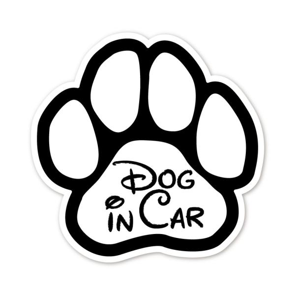 DOG IN CAR　ステッカー！ カラー：黒×白犬が乗ってますアピールであおり運転抑止、 安心して安全運転しましょう〜 足跡？かわいい肉球デザイン！ 耐水・耐久性ありますので末永く仕様可能！ SIZE：w120mm×h128mm おしゃれ...