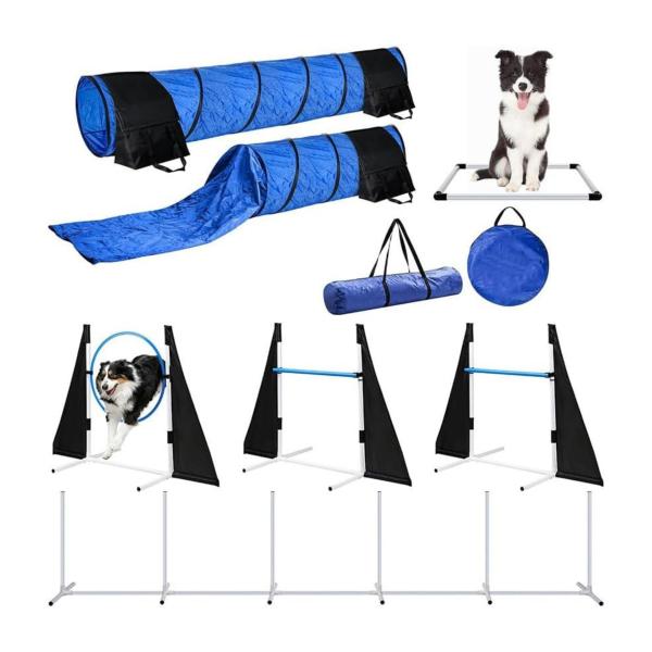 【愛犬の運動不足＆ストレス解消に】ジャンプやトンネルを組み合わせたトレーニングで、楽しく体を動かしながら運動不足をサポート。遊び感覚で取り組めるため、日常のコミュニケーションやしつけの時間にも活用できます。【高さ調節で成長やレベルに対応】ジ...