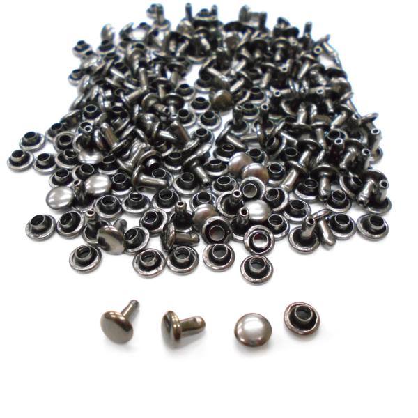 レザークラフト カシメ頭6mm  足6mm100組簡易包装定形外発送（日時ご指定できません)代引き不可※インフォメーションをご確認ください。ご了承の上、ご購入をお願いします。※現物に近い色が出る様に写真を撮っておりますが、多少濃く見えたり薄...