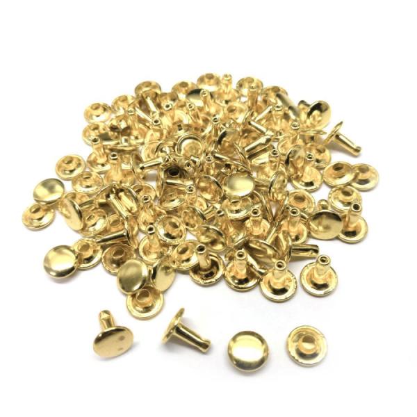 レザークラフト カシメ頭9mm  足9mm 50組簡易包装定形外発送（日時ご指定できません)代引き不可※インフォメーションをご確認ください。ご了承の上、ご購入をお願いします。※現物に近い色が出る様に写真を撮っておりますが、多少濃く見えたり薄...