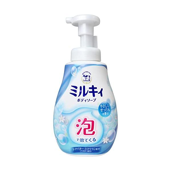 家族みんなで これ1本!ブラント名:ミルキィメーカー名: 牛乳石鹸商品の重量: 0.72kg原材料: 水、グリセリン、ラウリン酸K、ミリスチン酸K、PPG-7、ラウレス硫酸Na、ラウリルヒドロキシスルタイン、パルミチン酸K、スクワラン、シア...