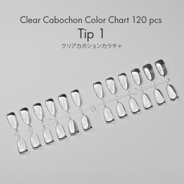 カラーチャート カラージェル カラー見本 クリアカボションカラチャ 120 pcs Tip 1