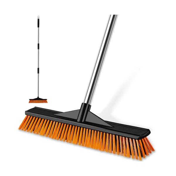 デッキブラシセット製品の規格 デッキブラシのサイズ：幅さ50cm*6.5cm、長さ56cm-141cm、、製品重量:0.988kg。材質：ブラシPET、ヘッドPP、柄ステンレス鋼材質。 幅広いシーンに対応 このデッキブラシ、室外タイル、テラ...