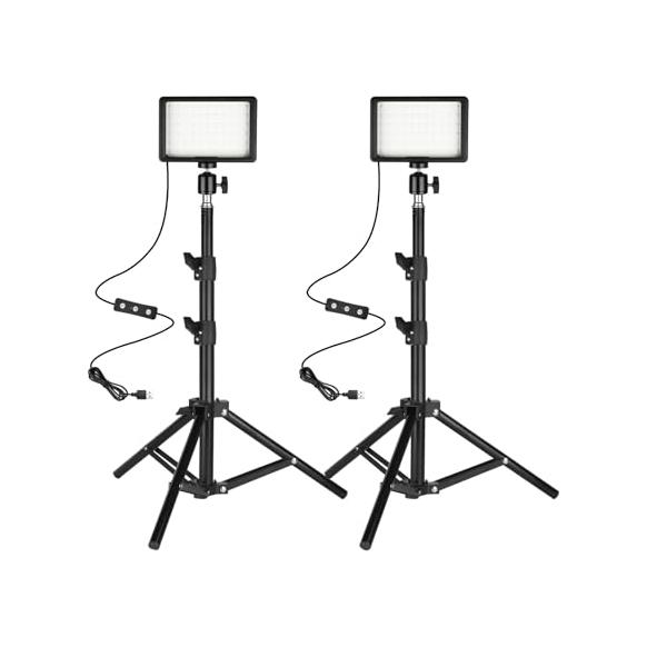 * USB LEDビデオライトキットには、 2 USB LEDパネルライト、 2 サポートスタンド、 2 ホワイトフィルター、 2 イエローフィルター、 2 ブルーフィルターが含まれています* 小型LEDパネルライトは180度調整可能で、様...