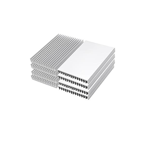 サイズ : 100mm*60mm*10mmアルミ製 ヒートシンク8個セットです。放熱用ヒートシンク電子機器やパソコン部品、自動車関連装置などにも活躍。熱に弱い電子パーツを高熱から守ります。真空管アンプ 3Dプリンター のモーターの放熱などに...