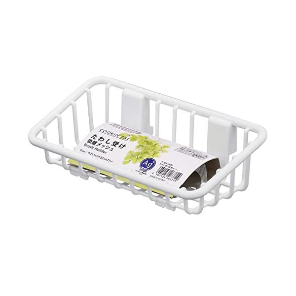 サイズ:幅21.5*奥行12.2*高さ7.7cm、重量:74g、材質：本体/ポリプロピレン、吸盤/スチレン系エラストマー、生産国:ベトナム水切れが良く、軽量のメッシュ型のたわし・スポンジ置きです。大きめの吸盤でしっかり取り付け可能 取付け部...