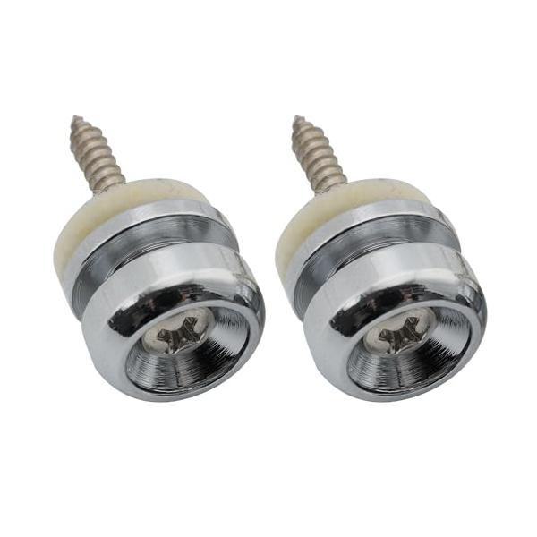 アコースティックギター、クラシックギター、エレキギター、ウクレレに最適です。外径: 14mm、高さ:10mm、取り付けネジ穴径: 5.2mmスチール製で、安定性と耐久性に優れ、見た目も美しく、路上での生活にも十分耐えうるタフな製品です。取り...