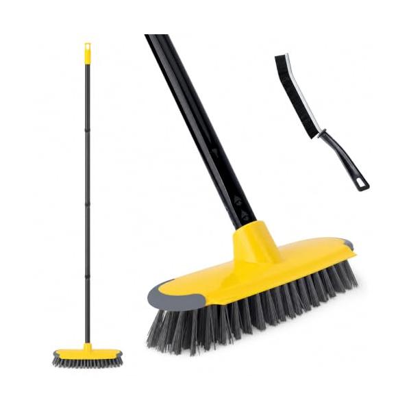 セット内容と仕様 デッキブラシメインブラシはヘッド幅約22.9cm、4節式ステンレスハンドルで最長127cmまで調整可能。全長約22.8cmのミニ隙間ブラシが付属します。 2in1ブラシ&amp;スクレーパー ブラシヘッドにはプラスチック製...