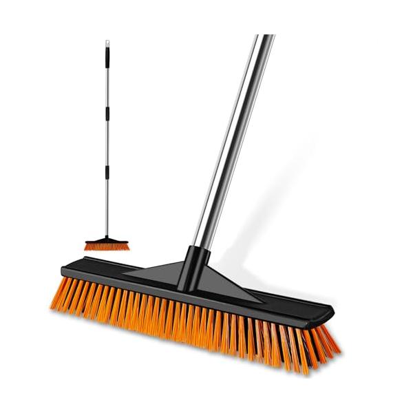 デッキブラシセット製品の規格 デッキブラシのサイズ：幅さ40cm*6.5cm、長さ56cm-141cm、、製品重量:0.865kg。材質：ブラシPET、ヘッドPP、柄ステンレス鋼材質。 幅広いシーンに対応 このデッキブラシ、室外タイル、テラ...