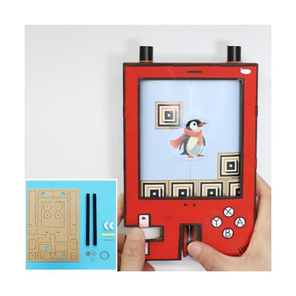 動力の仕組み: 糸と輪ゴムの力を使って動くゲーム機が作れる工作キットです創造性を育む: アイデア次第でいろんなゲームが作れます学習効果: 工作体験を通じて科学の原理を理解できる商品です完成サイズと制作時間: 約150*195mmのサイズで、...